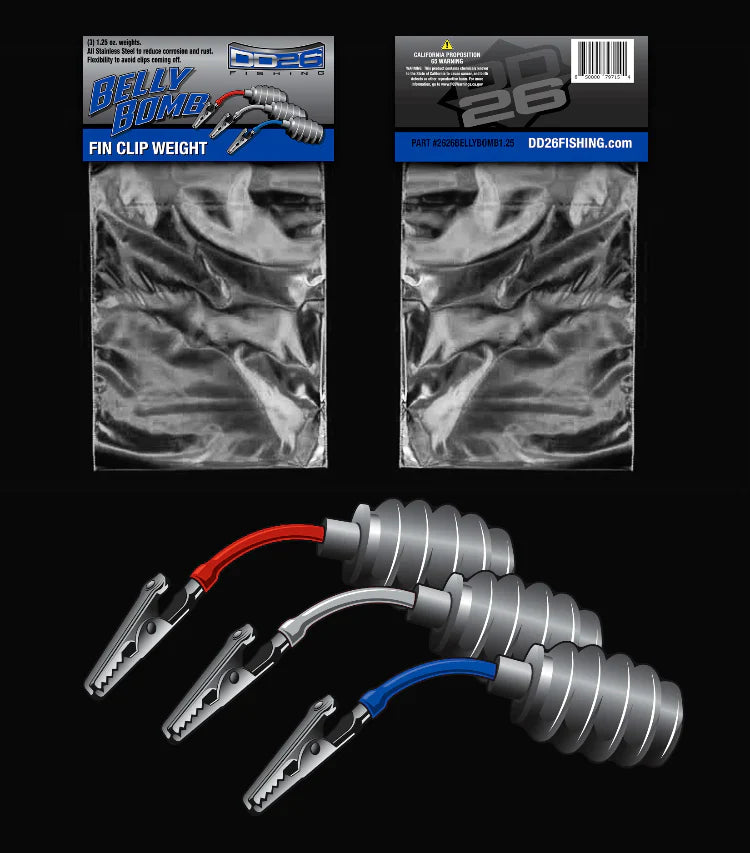 DD26 Fishing BELLY BOMB Fin Clip Weights – Drewcraft Marine Products
