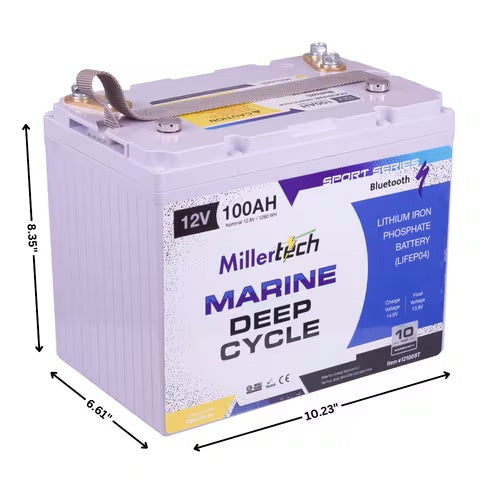 Millertech 12V 100AH Sport Series Lithium Bluetooth Battery GP24 ...